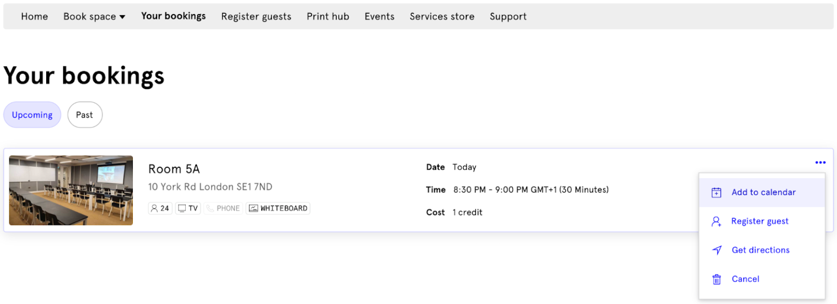 How can I view past and upcoming bookings?