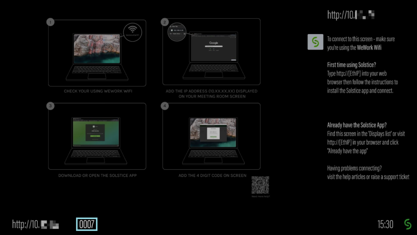 How do I connect to a TV in a meeting room?