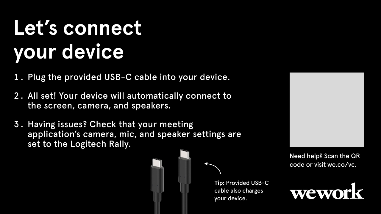 Connecting your device to a video conferencing-enabled meeting room