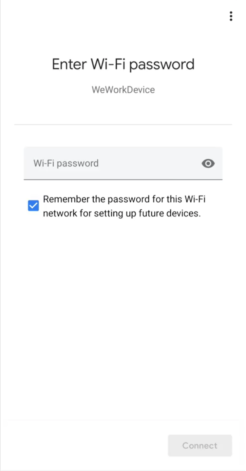 Connecting your Chromecast to the WeWorkDevice Wi-Fi network