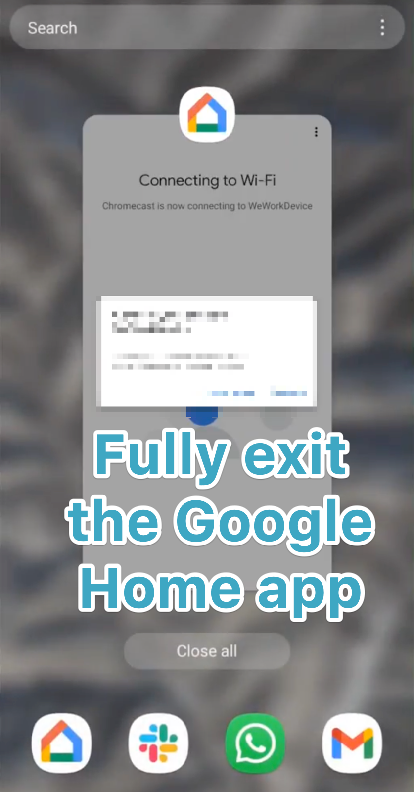 Connecting your Chromecast to the WeWorkDevice Wi-Fi network