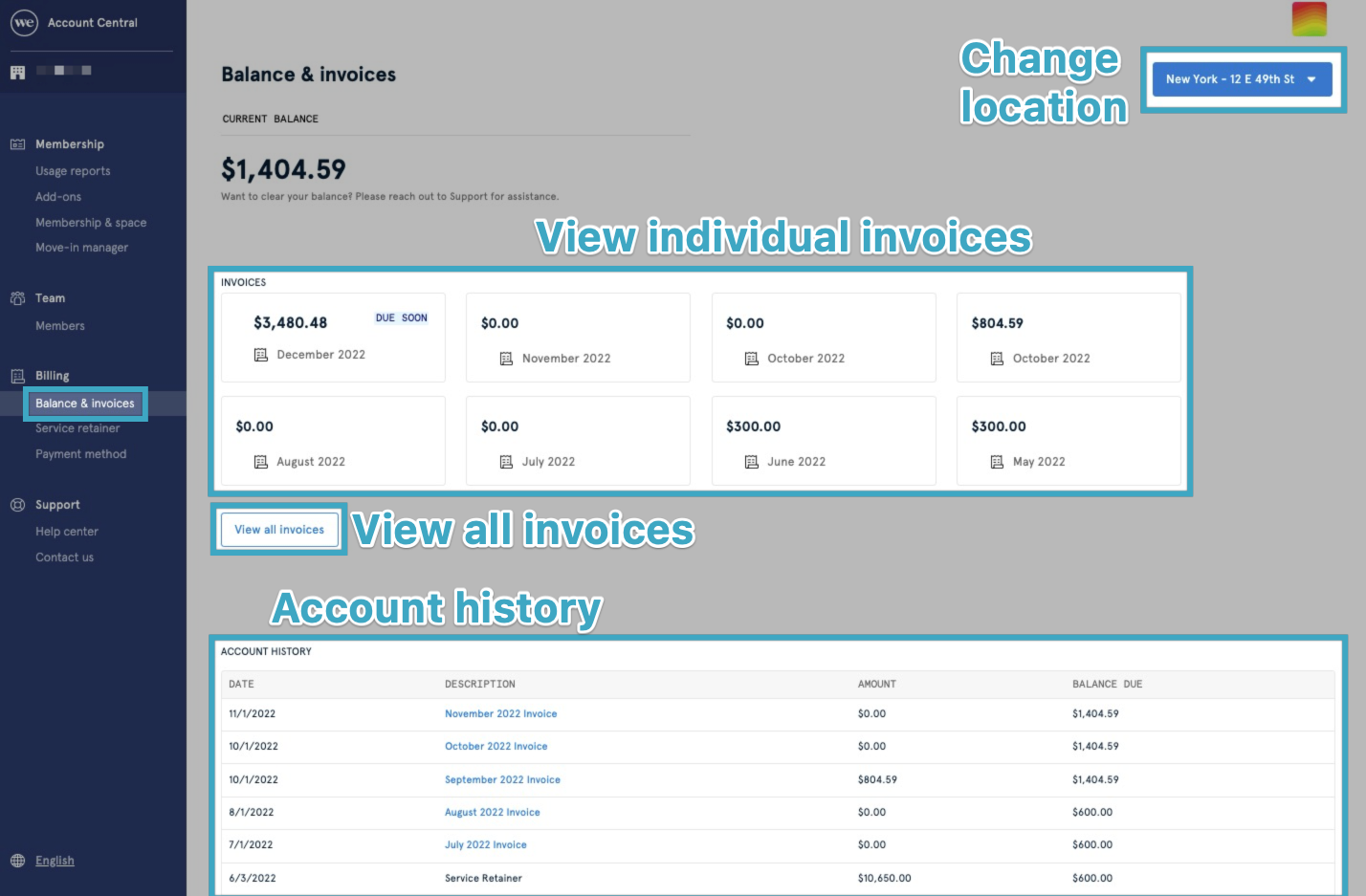 How do I view my invoices?