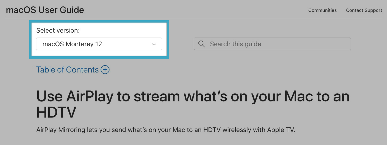Connecting your Apple device to a meeting room TV via AirPlay