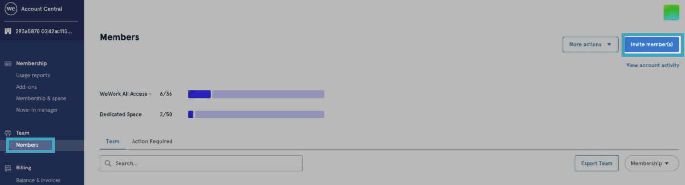 I want to add a member to my account. How do I invite them?